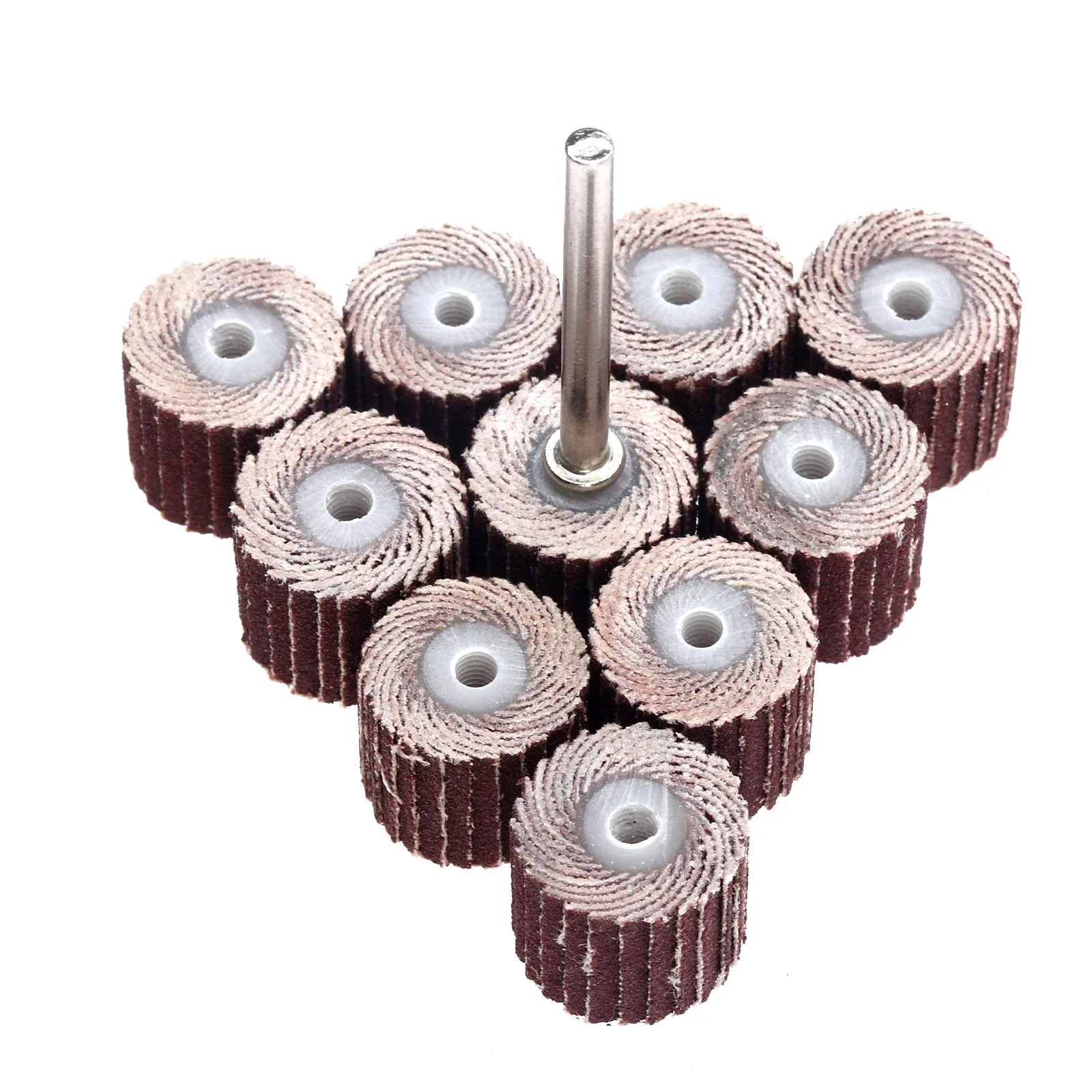 10pcs-Grit-240-Flap-Wheels-1pc-Mandrel-Emery-Cloth-Grinding-Wheel ...