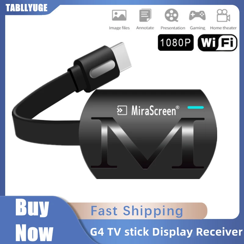 Tabllyuge G4 Tv Stick Wifi Display Receiver Dlna Miracast Airplay Mirror Screen Hdmi-compatible ...