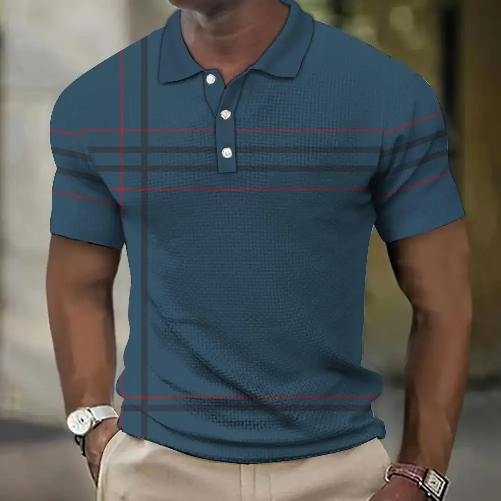 Fashion-Business-Stripe-Print-Polo-Shirt-Summer-Short-Sleeve-T-Shirt ...