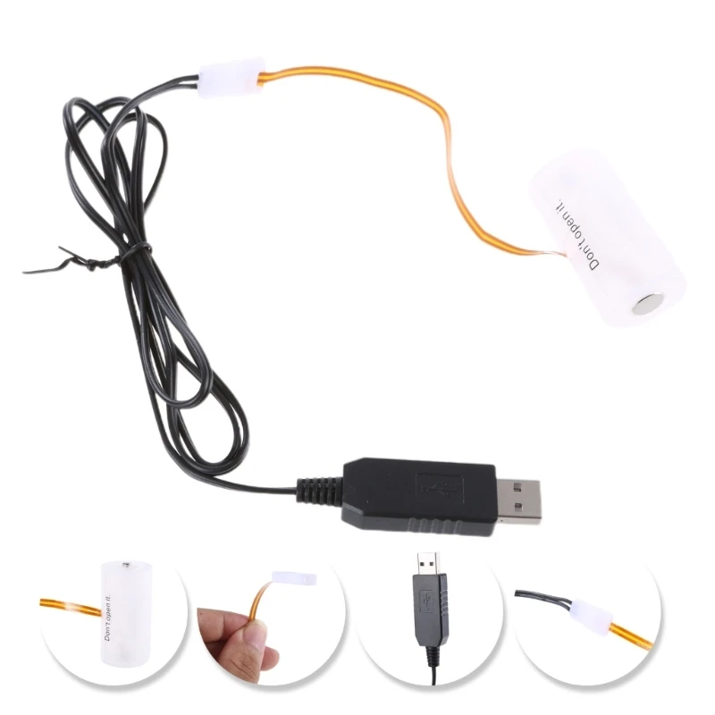 USB to 4.5V LR14 C Battery Eliminate Cable for 3Pcs LR14 C Battery for ...