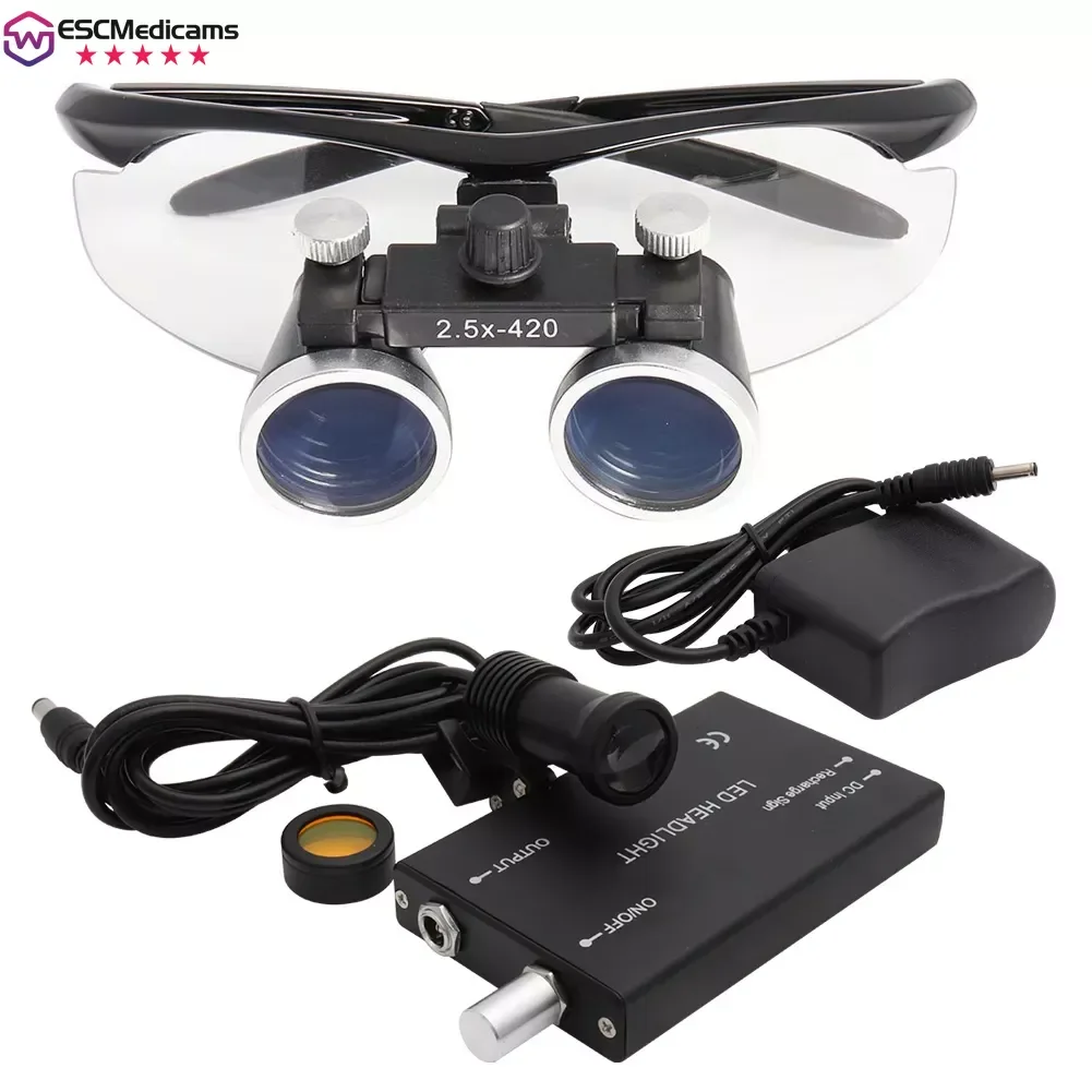 Medical-Magnification-Binocular-Magnifier-Headlight-Dental-Loupes-2-5-3 ...