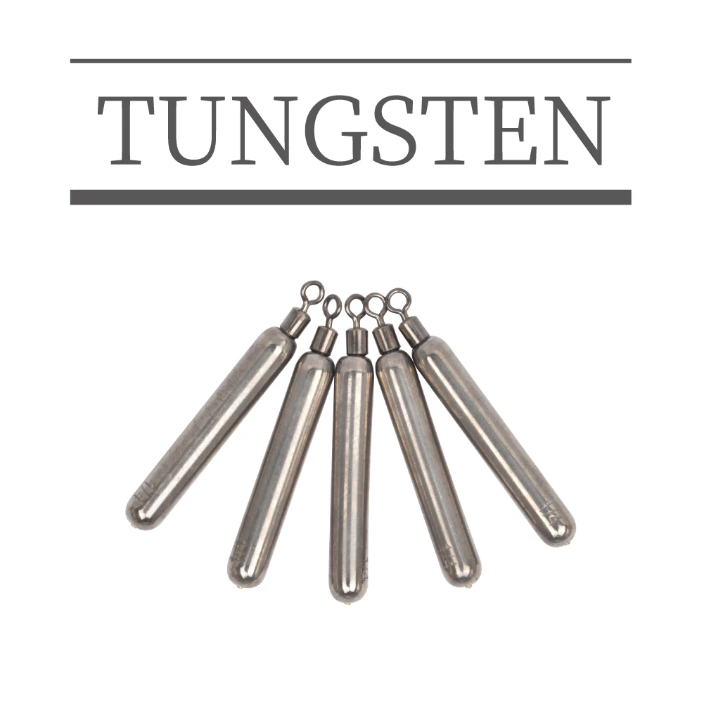 MUUNN-10PCS-Fishing-Tungsten-Sinker-Skinny-Drop-Shot-Weight-Jika-Rig ...