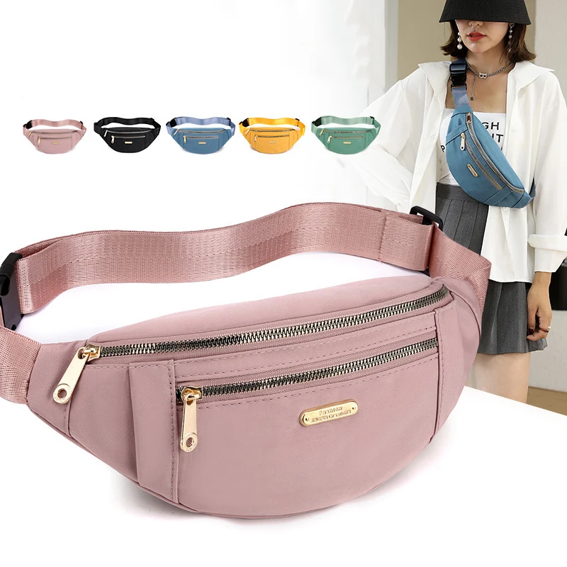 Waist Bags for Women Oxford Leisure Color Waist Bag Shoulder Crossbody ...