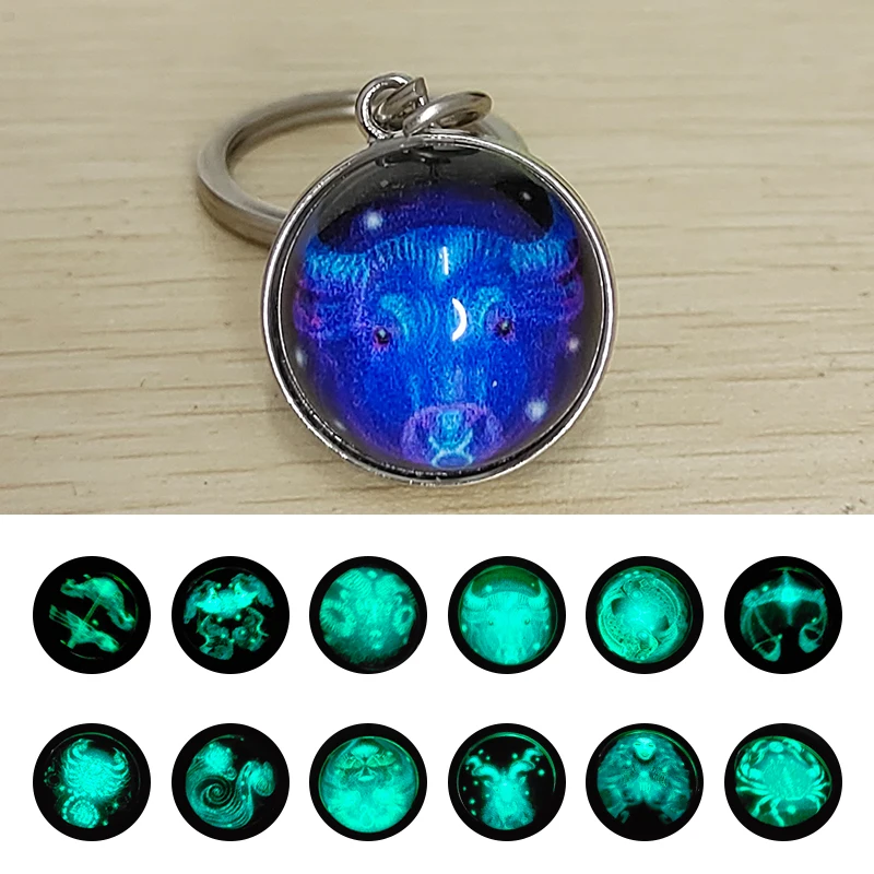 Keychain-Luminous-Glass-Ball-Metal-Key-Chain-Cute-Cartoon-Handbag ...