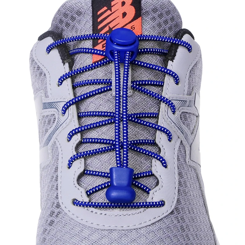 1 Pair No Tie Shoelaces Round Push The Spring Lock Sports Elastic ...