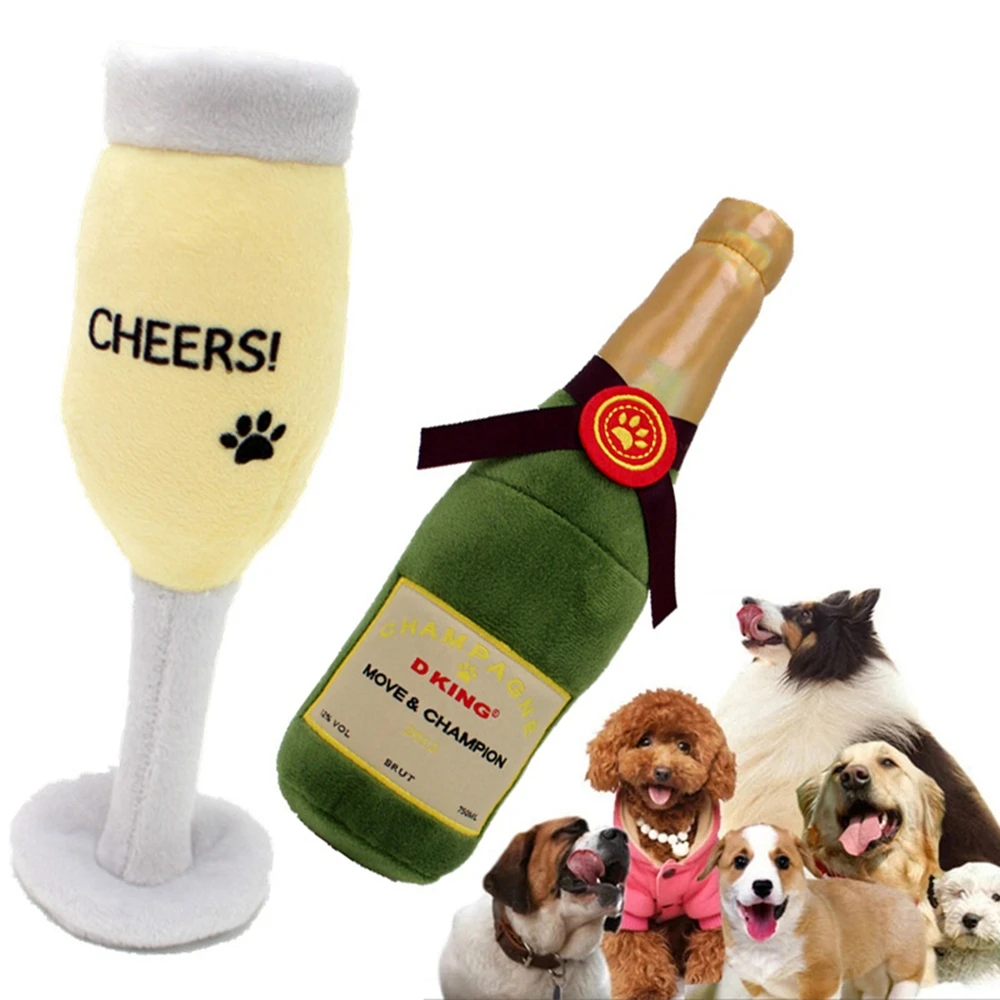 Interactive-Dog-Toys-Champagne-Wine-Bottle-Shape-Pet-Toy-Plush-Stuffed ...