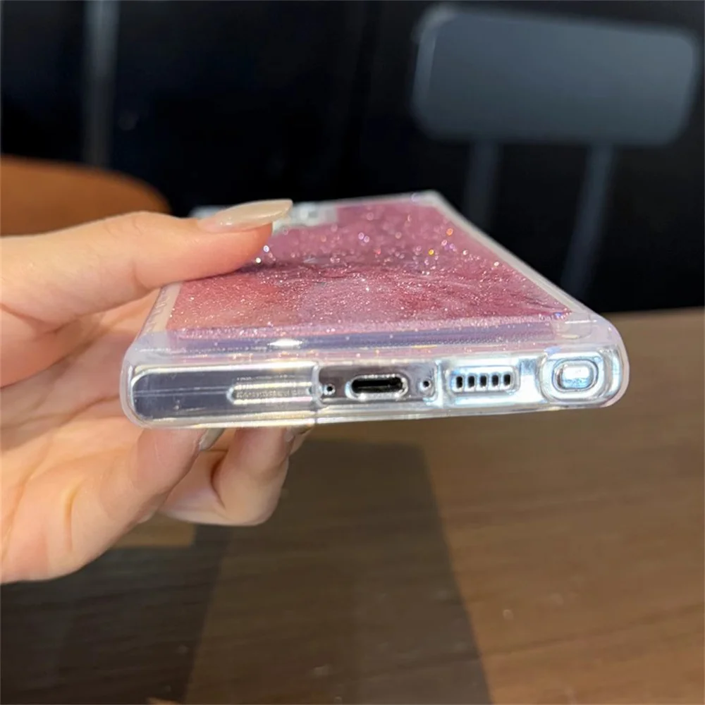 Luminous Bling Glitter Quicksand Phone Case for Galaxy A33 (Pink)