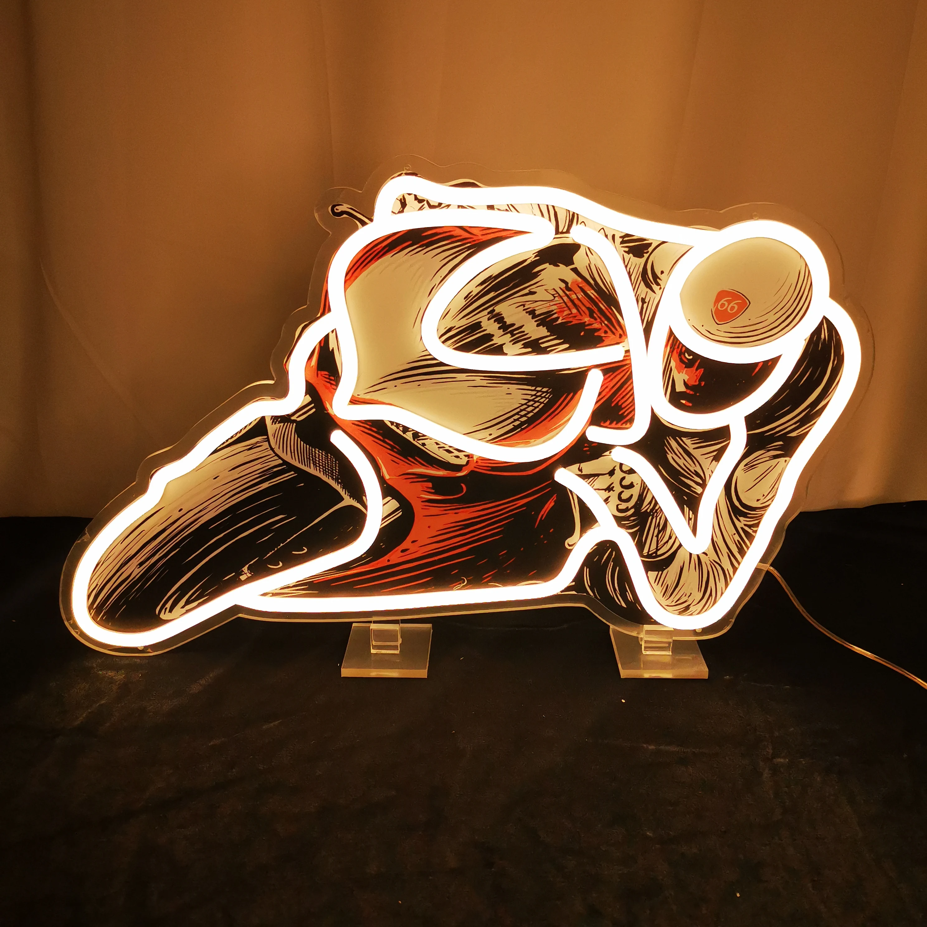 LED Neon Motorcycle Race Light Sign with UV Printing Photo for Beer Bar ...