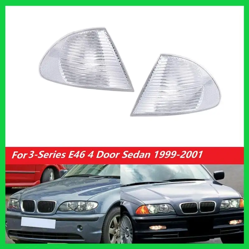 Best 1Pair Front Corner Light Turn Signal Lamp Lenses For BMW 3 Series ...