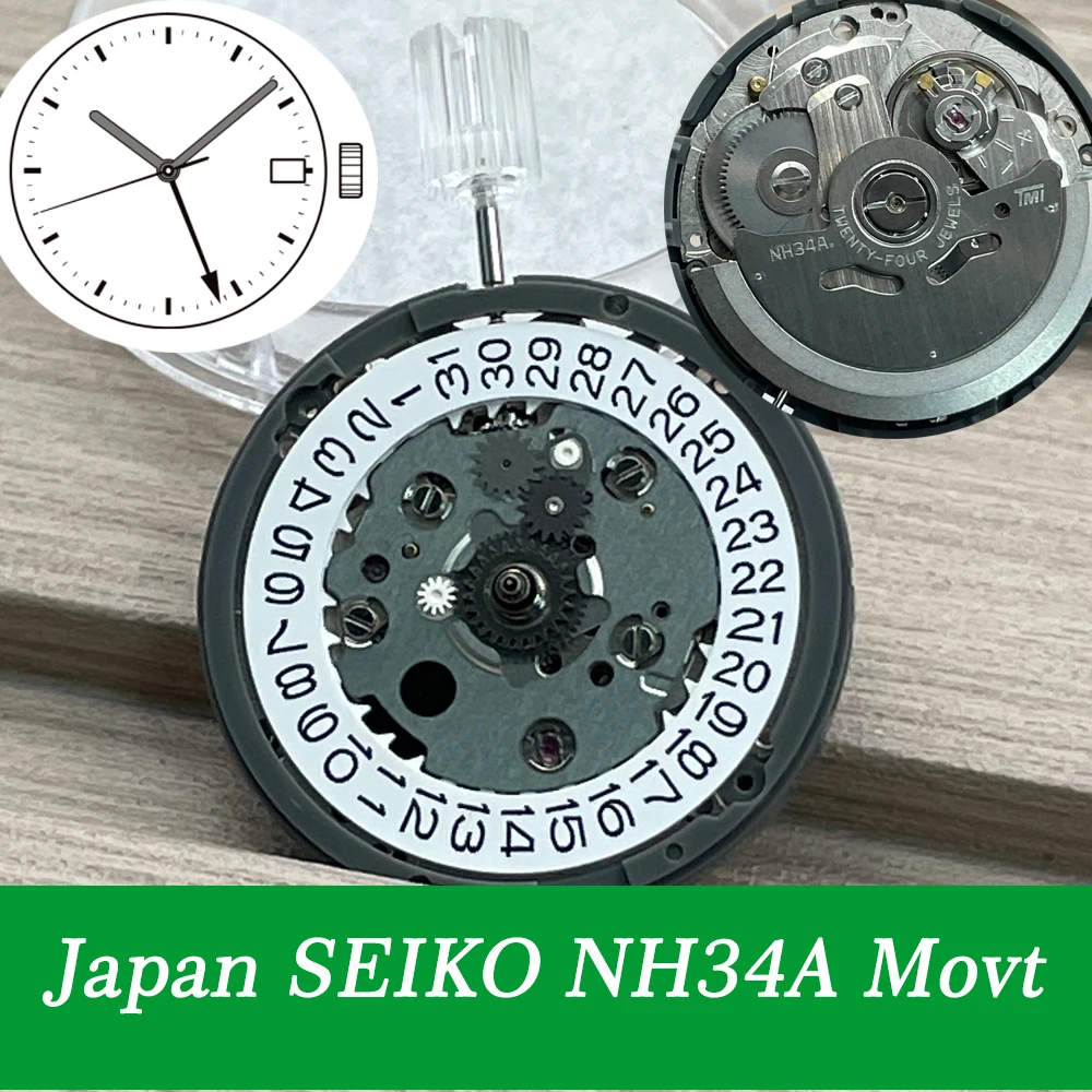 Original SEIKO NH34 Watch Movement Automatic Mechanism GMT for SUB ...