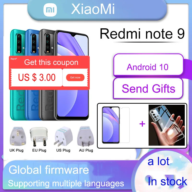 R original xiaomi redmi nota 9 smartphone 4g net 128gb versão global ...