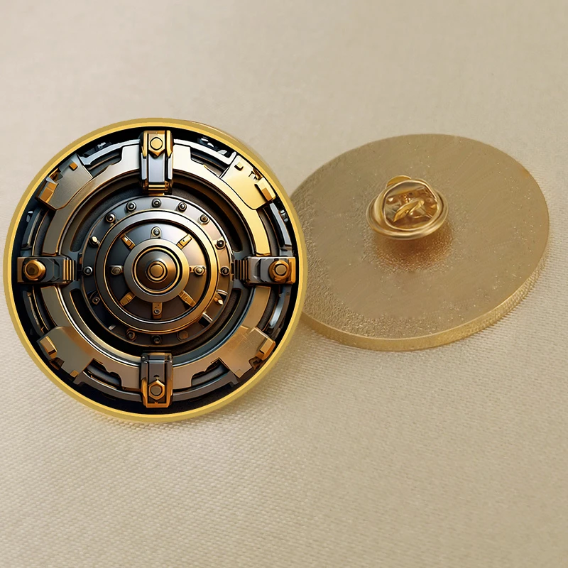 Creative-Mechanical-Shield-Badge-3CM-Mini-Metal-Brooch-Personalized ...