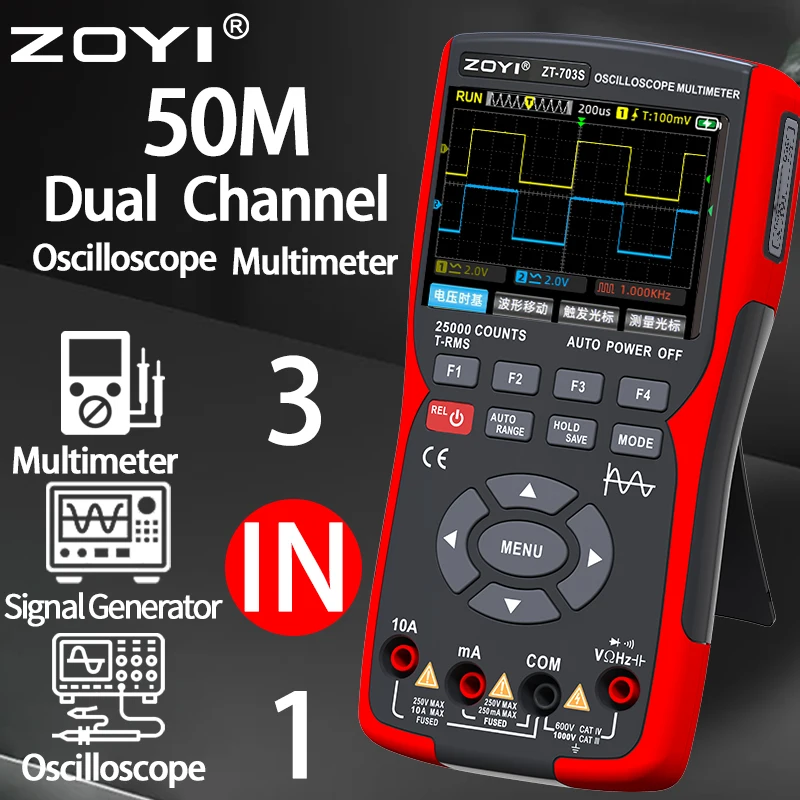 Multi-instrument-dual-channel-oscilloscope-ZT-703S-multi-function-multimeter-signal-generator ...