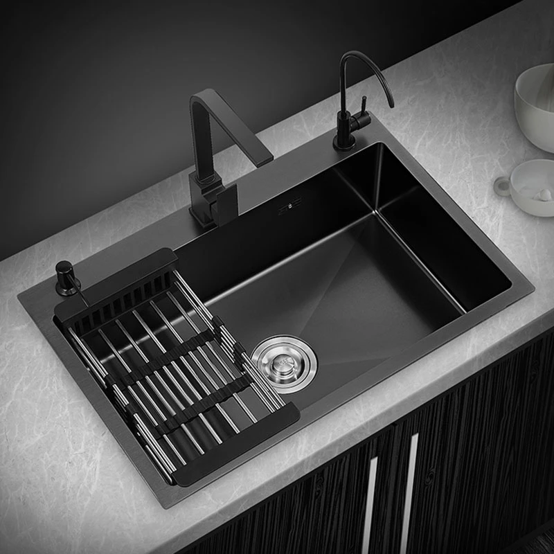 kitchen sink Black nano sink single slot household hand washing basin ...