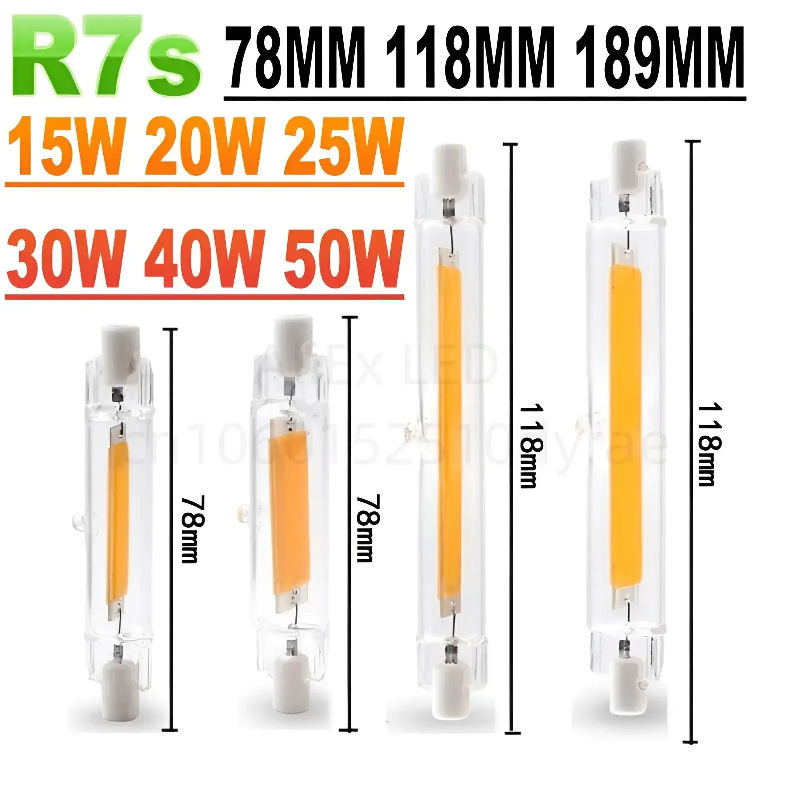 High-Power-LED-R7s-COB-Glass-Tube-118mm-J118-78mm-J78-COB-Light-Bulb ...