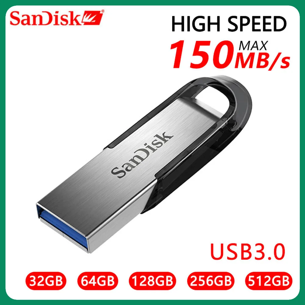 SanDisk Original Ultra Flair USB 3.0 PEN Flash Drive, Memory Stick, CZ73, 256GB, 128GB, 64GB ...