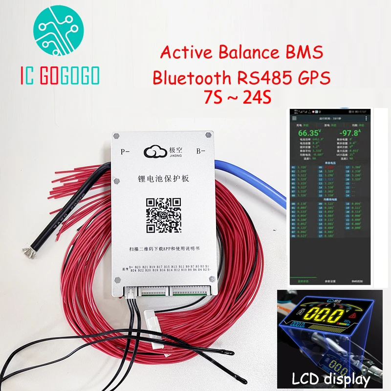 Active Balance Battery Protection Board Bluetooth Bms 12s 13s 14s 15s ...