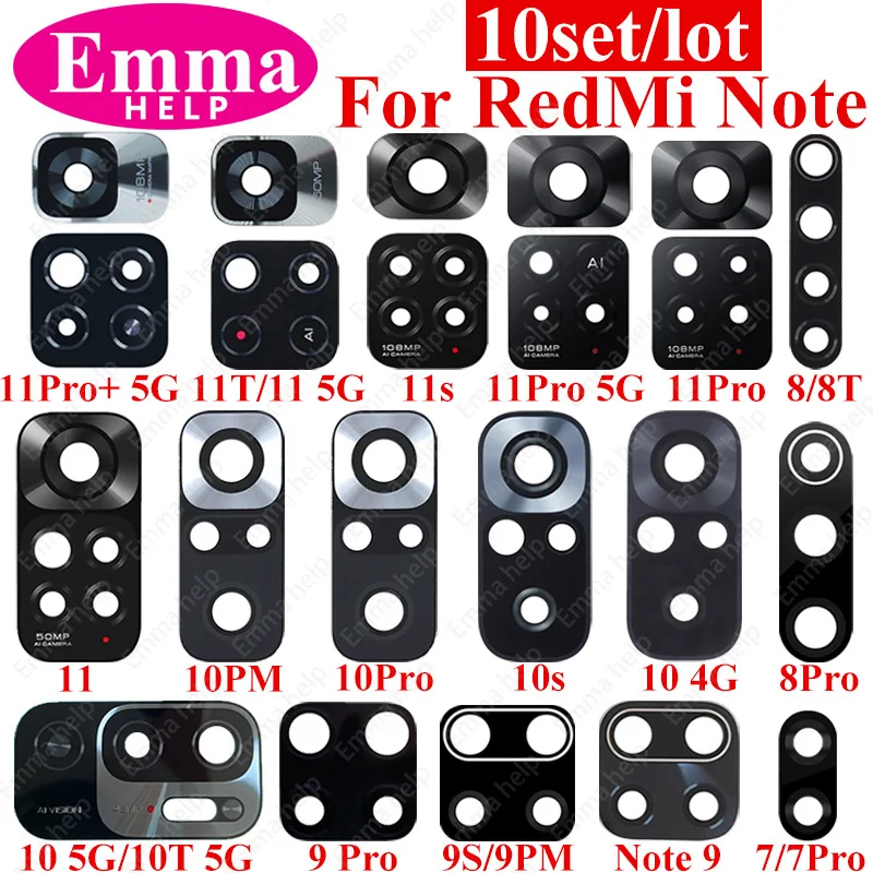 10Pcs-Rear-Back-Camera-Lens-Glass-for-Xiaomi-Redmi-Note-10-Pro-10S-10T ...