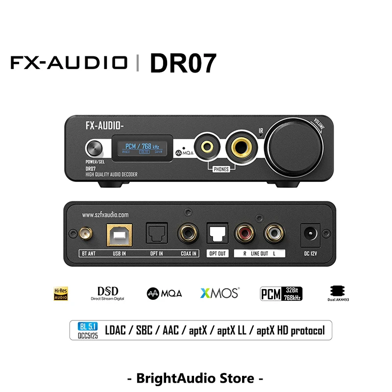FX-AUDIO-DR07-Dual-AK4493-DAC-All-in-One-Headphone-Amplifier-Bluetooth ...