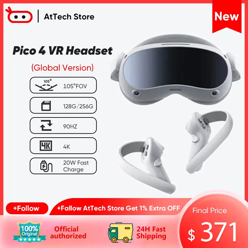 Pico 4 VR Headset All-In-One Virtual Reality Headset Pico4 For Metaverse and Stream Gaming 4K ...