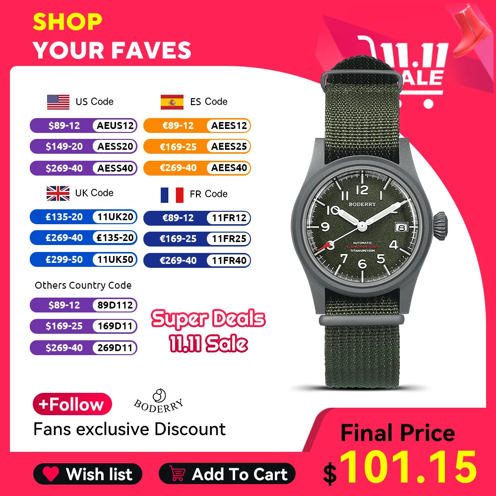 Boderry-LANDMASTER-Field-Watches-Titanium-Automatic-Seiko-NH35-Movement ...