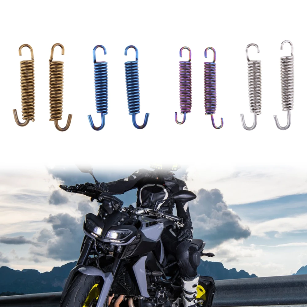 2Pcs 65mm Motorcycle Stainless Steel Exhaust Pipe Muffler Spring Hook ...