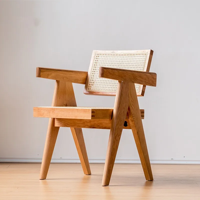 Silla de comedor con asiento de bastón y respaldo, sillón moderno de ...
