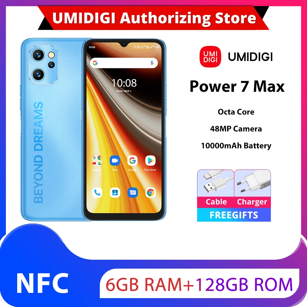 UMIDIGI Power 7 Max Global 4G telefone, Câmera de 48MP, 6GB, 128GB ...
