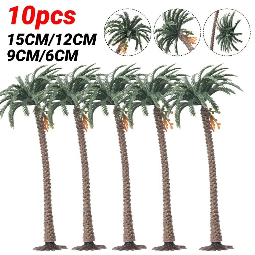 10Pcs-Model-Trees-Palm-Scale-Tree-Coconut-Palm-Park-Rainforest-Scenery ...