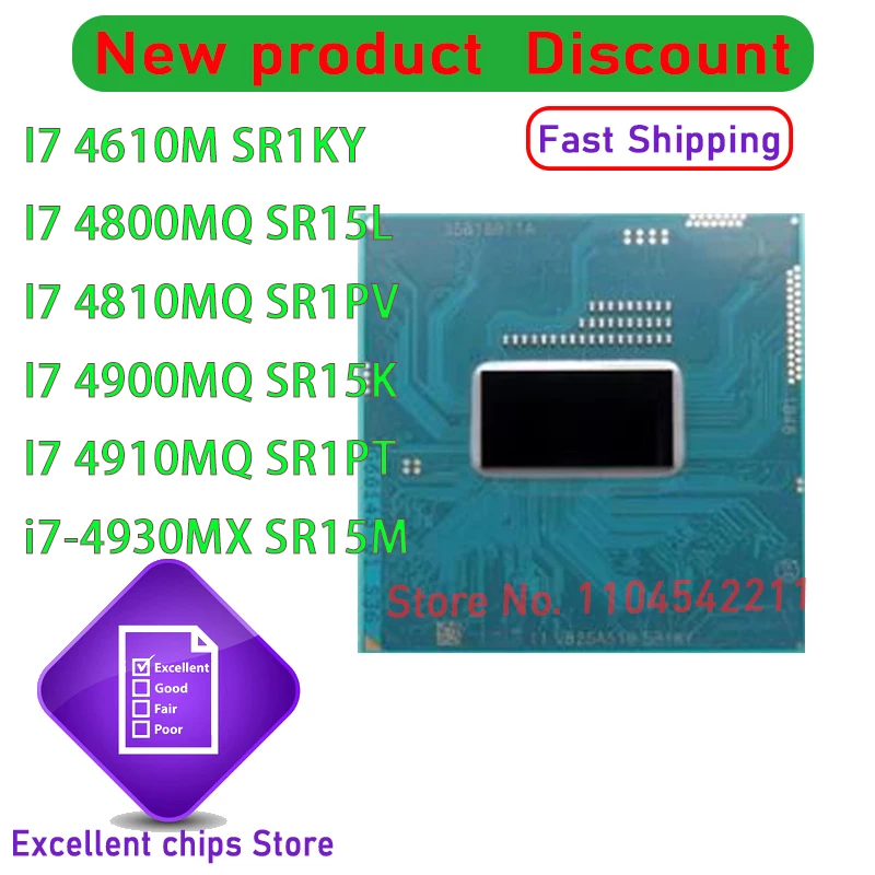 1pcs/lot I7 4610M SR1KY I7 4800MQ SR15L I7 4810MQ SR1PV I7 4900MQ SR15K ...