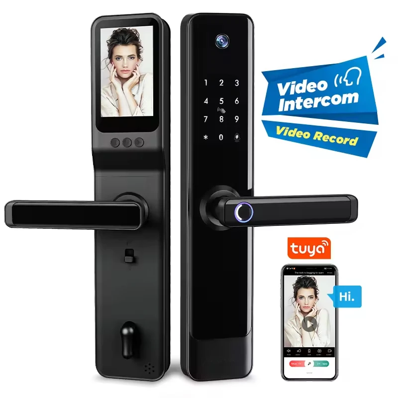 Smart-Real-Time-Video-Call-Camera-Fingerprint-Lock-With-Big-Screen ...