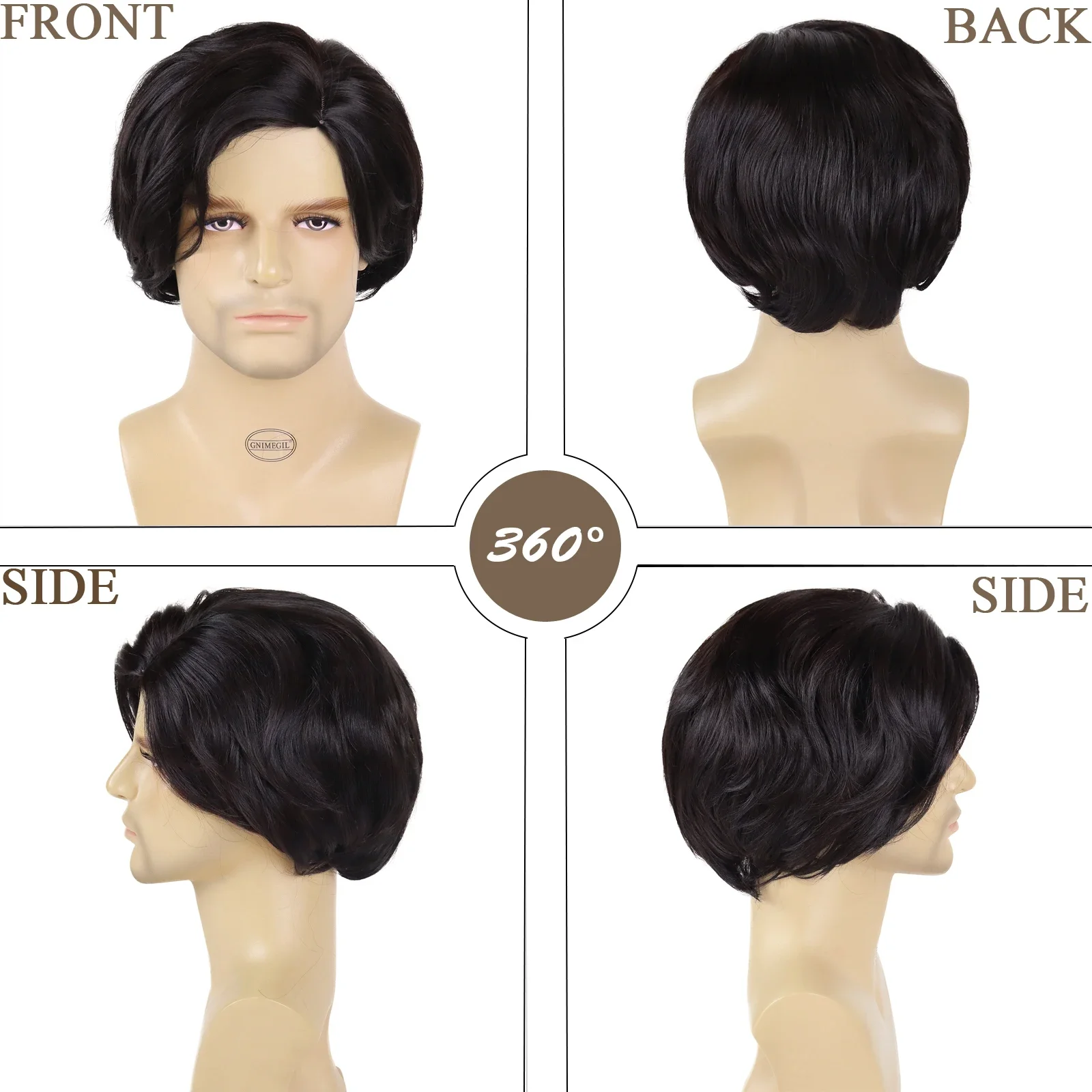 Synthetic hair wigs for men (Brand - Gnimegil) - Hair.lk