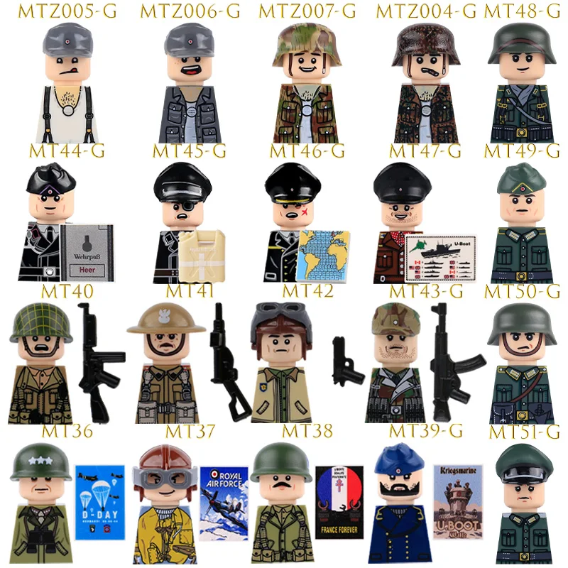WW2 Military Soldier Figures Building Blocks German Camouflage Warrior ...