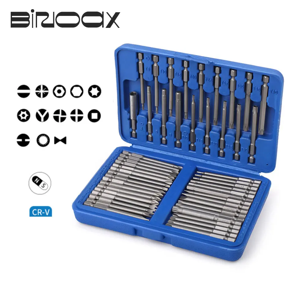 50pcs-Extra-Long-Reach-Bit-Set-75mm-Security-Screwdriver-Bits-Torx-Star ...