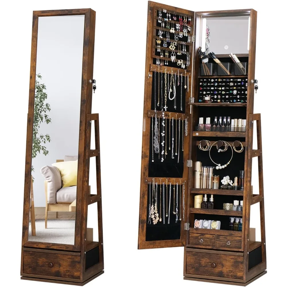 Jewelry-Cabinet-with-Built-In-Mirror-and-3-Storage-Racks-Mirror-3 ...