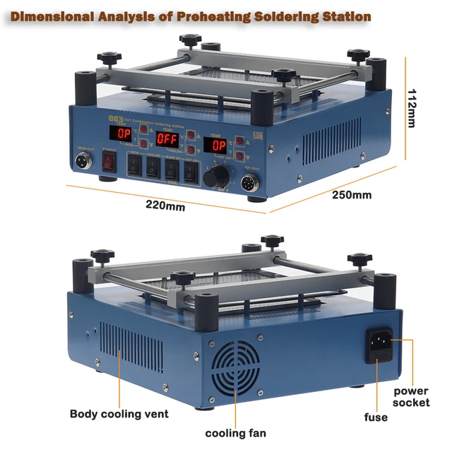 863 Preheating Station PCB Preheater Soldering Station BGA Rework ...
