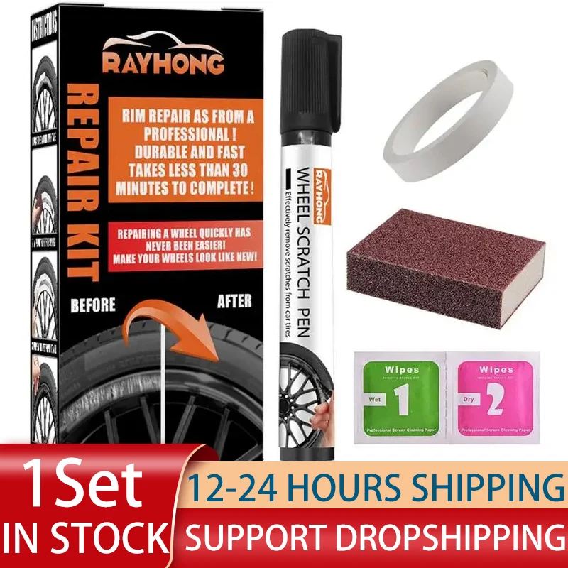 Car-Wheel-Rim-Scratch-Repair-Kit-Universal-Black-Markers-Fillers-For ...