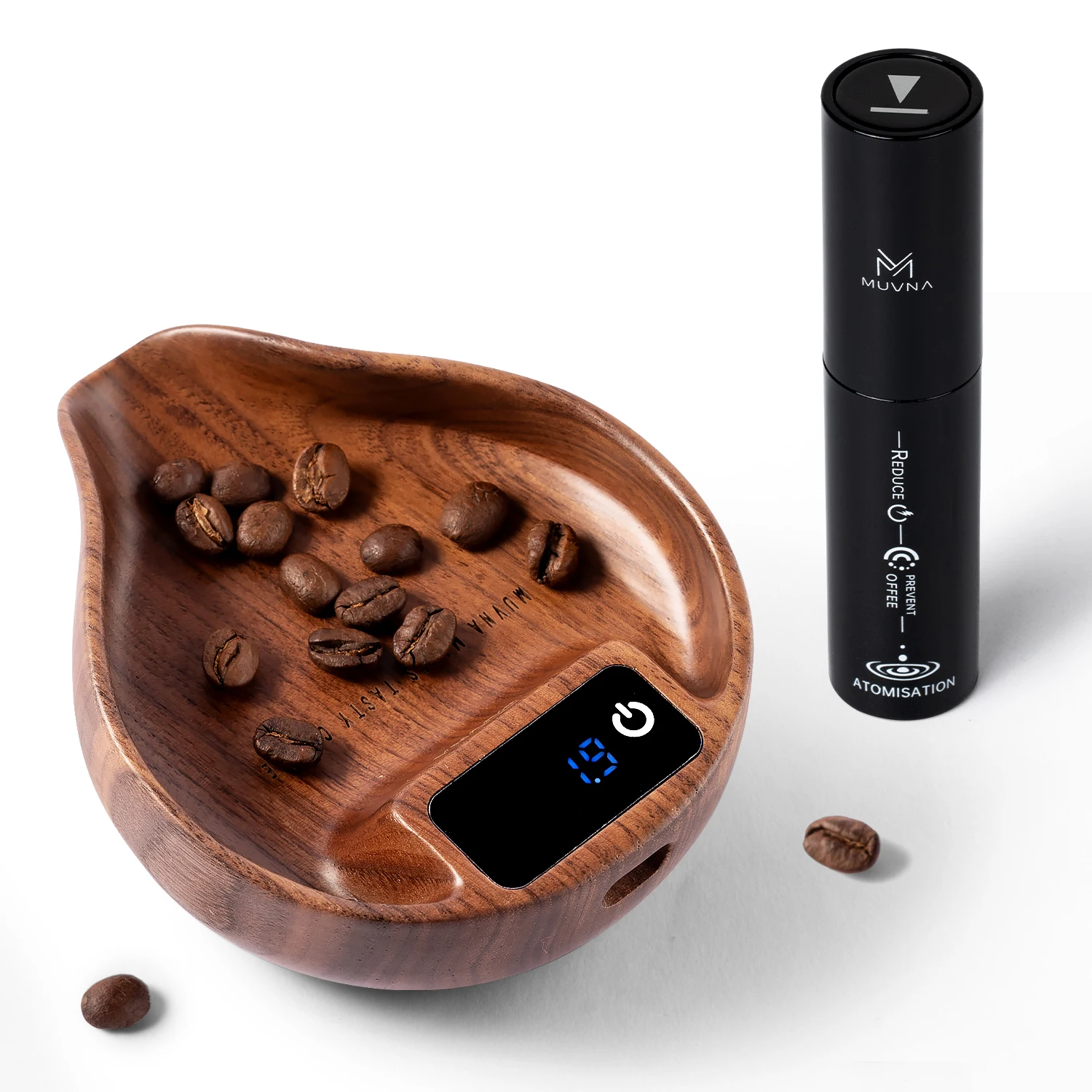 Muvna wooden Coffee Scale，Rechargeable Food Scale 0.1g Precise Wooden ...