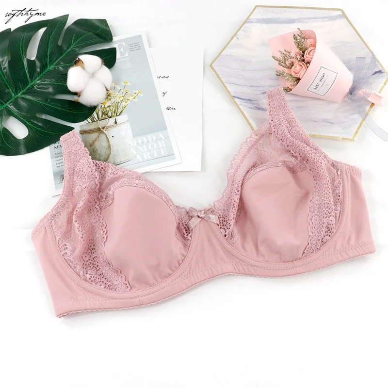 Softrhyme Full Cup Plus Size Bras For Women Unlined Bralette Hollow Out ...