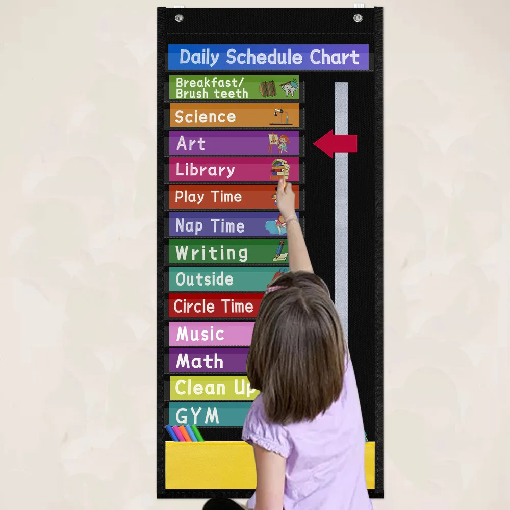 Kids-Daily-Schedule-Pocket-Chart-Teacher-Classroom-Scheduling-Charts ...
