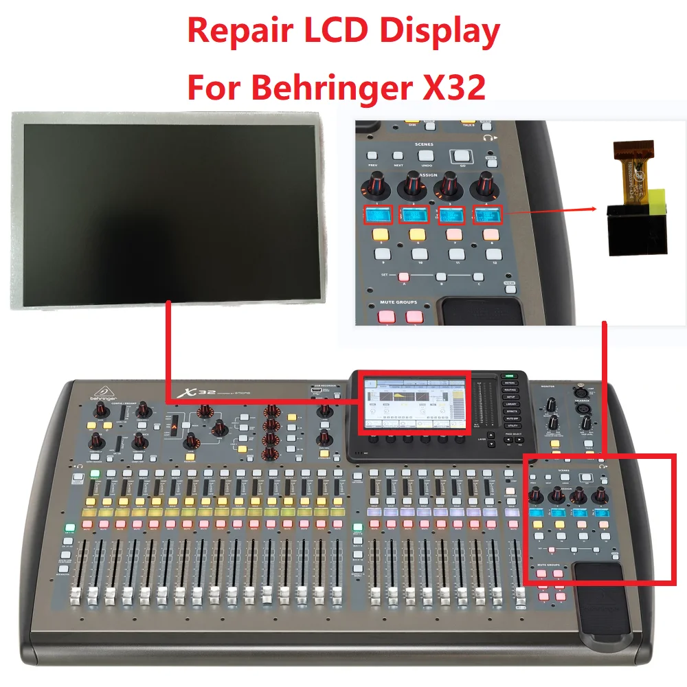 Display-LCD-original-para-Behringer-X32-substitui-o-completa-da-tela ...