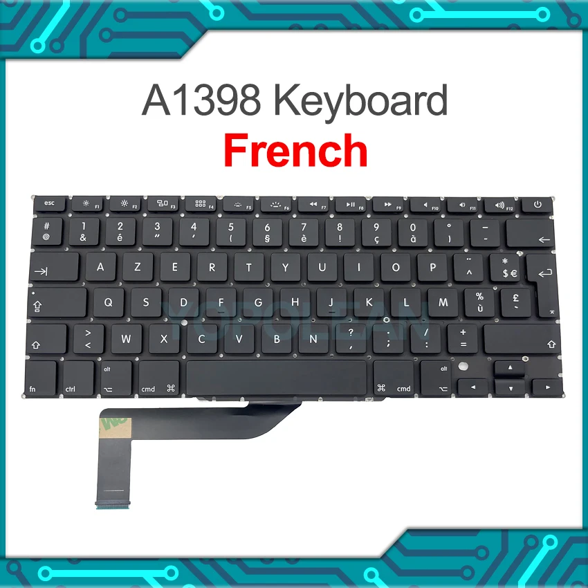 New AZERTY French Keyboard For MacBook Pro Retina 15" A1398 Keyboard ...