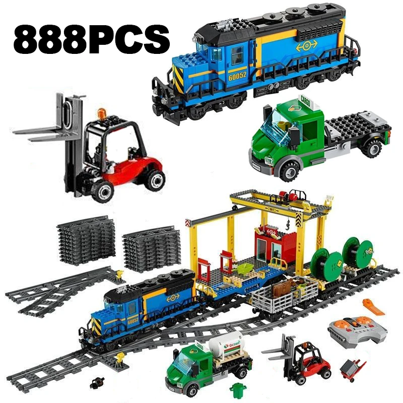 888PCS-Freight-Train-Remote-Control-Electric-Version-Of-The-Track ...