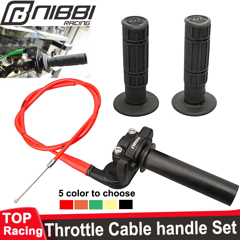 NIBBI-Motocross-Throttle-Cable-Handle-Set-Motorcycle-22mm-24cm-Twists ...