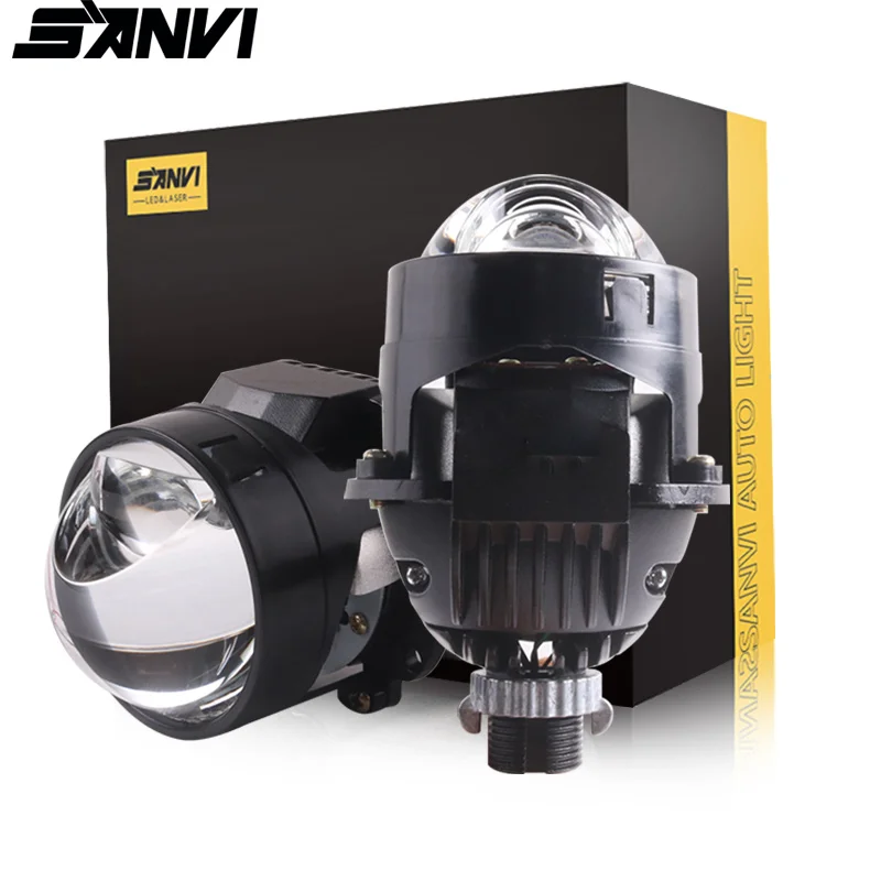 SANVI-2-5-Inch-85W-Bi-LED-Angel-Eyes-Projector-LED-Auxiliary-Lights-H7 ...