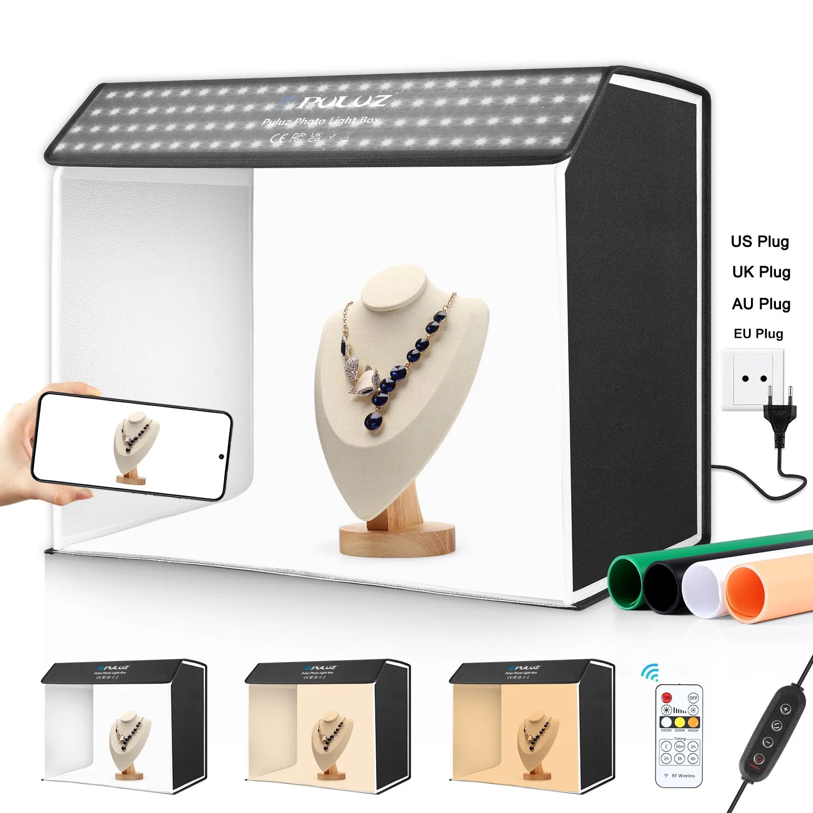 PULUZ-24x16x20inch-Photo-Studio-LED-Light-Box-Portable-60x40x50cm ...