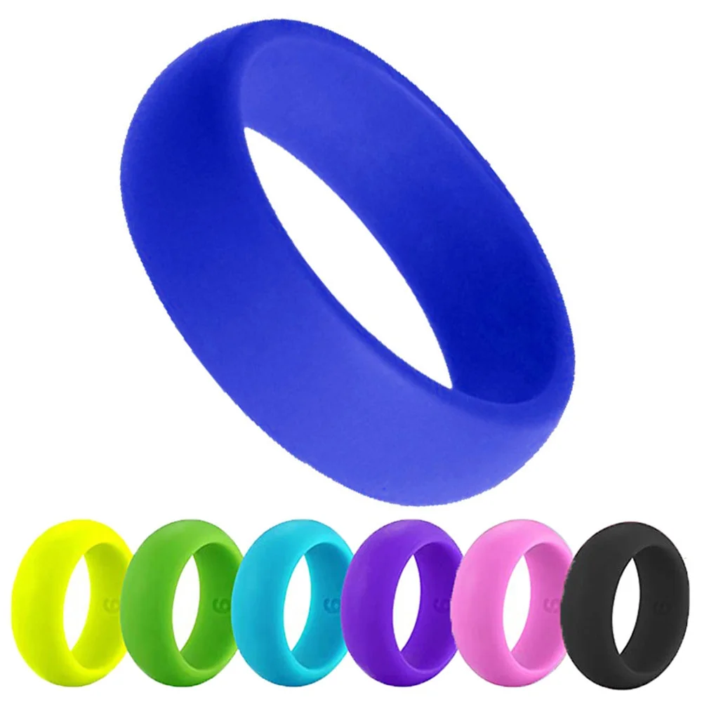 1pc-8mm-Unisex-Rainbow-Silicone-Rings-Hypoallergenic-Flexible-Sports ...