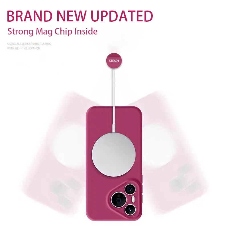 Wireless Charging Magnetic Liquid Silicone Soft Skin Phone Case for ...