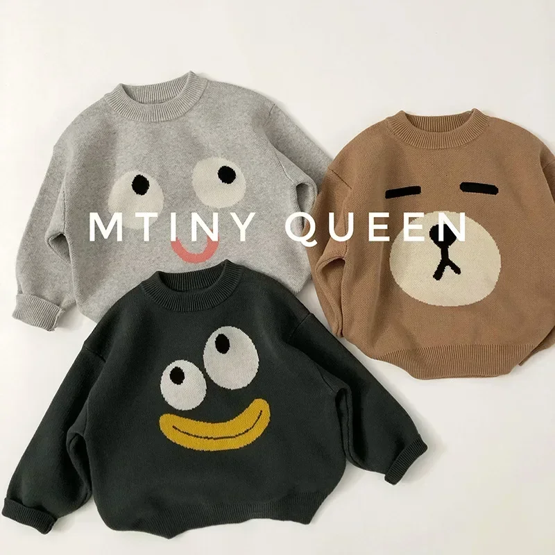 4604 Children Cartoon Sweaters Autumn Korean Baby Boy's Knitted Sweater ...
