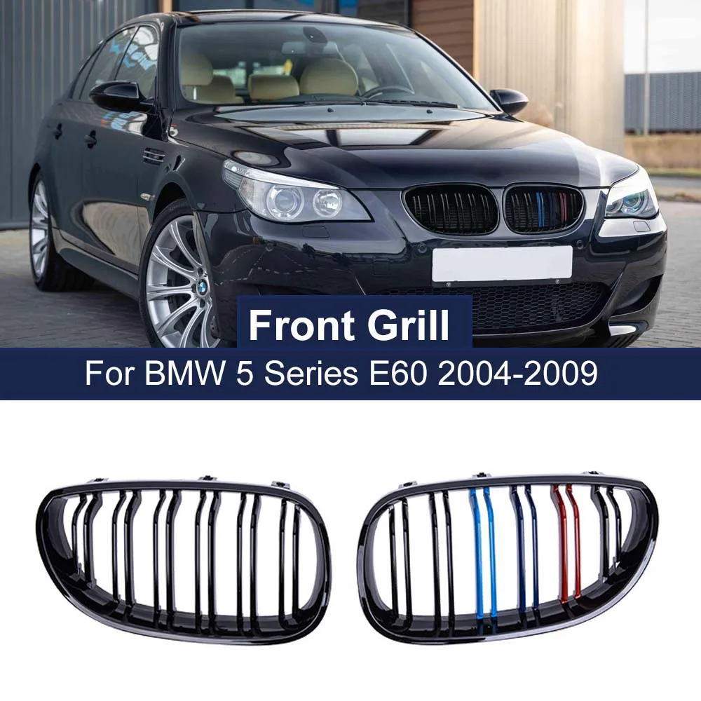 Gloss-Black-M-Color-Front-Kidney-Grill-Racing-Grills-for-BMW-5-Series ...